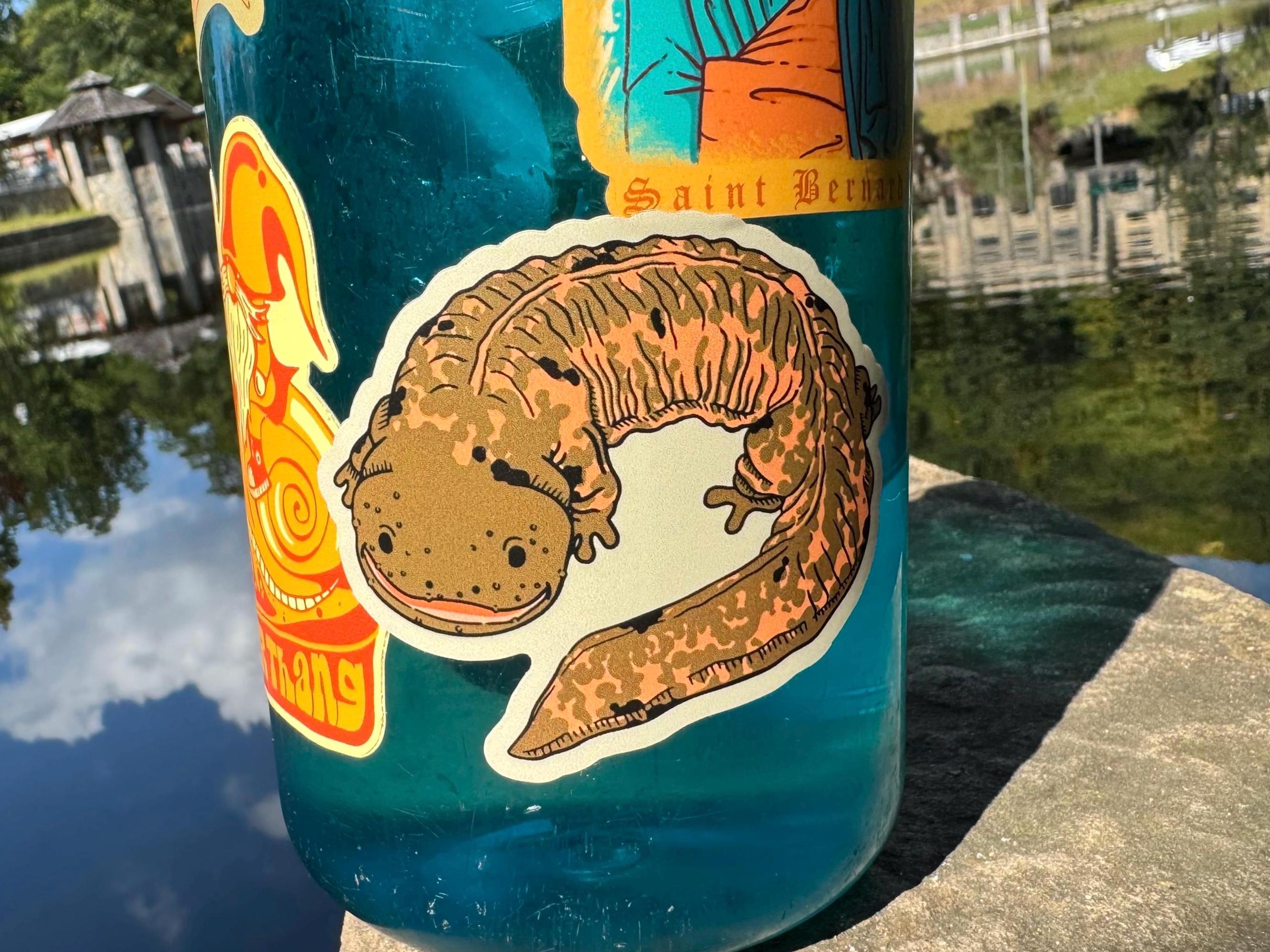 Eastern Hellbender Salamander Vinyl Dye-cut Sticker for Water Bottle ...