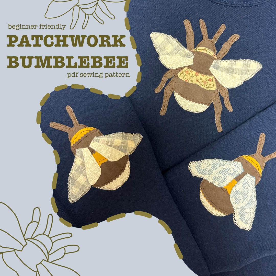Patchwork Appliqué Bumblebee Bug Sewing Pattern - Etsy