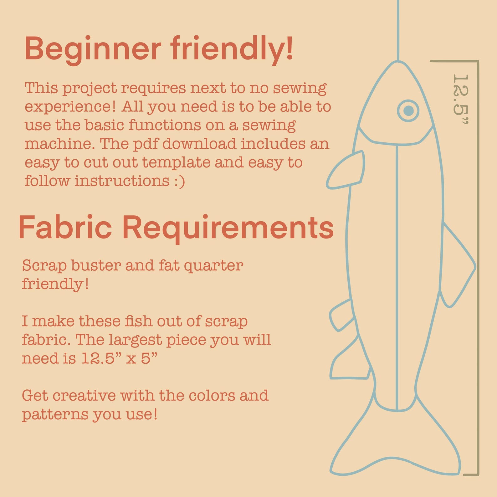 Patchwork Appliqué Trout Fish Sewing Pattern - Etsy