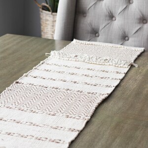Hand Woven Table Runner / Table Runner / Neutral Table Decor / - Etsy