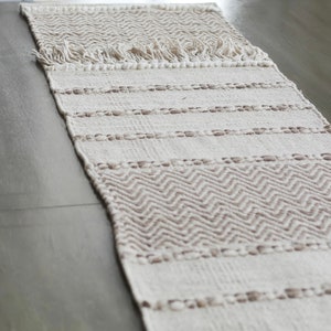 Hand Woven Table Runner / Table Runner / Neutral Table Decor / - Etsy