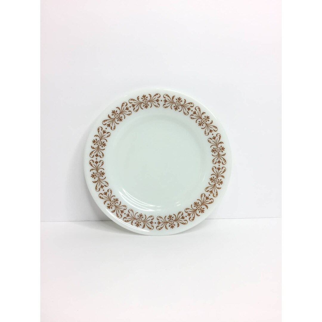 Vintage Pyrex Milk Glass Copper Filigree Salad Plate 7 Inch - Etsy