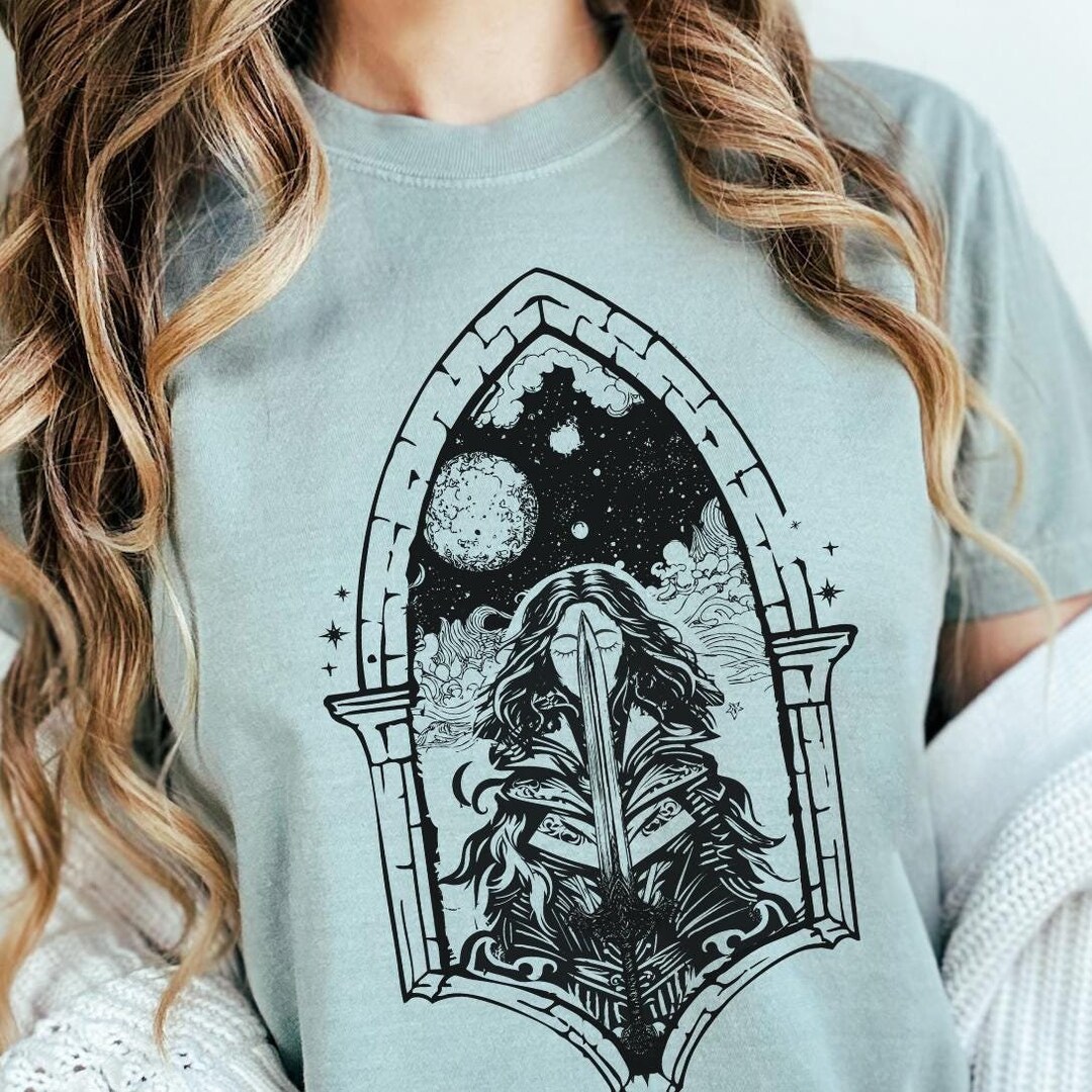Castlecore Medieval Female Knight Armor Shirt Celestial Fantasy Tee ...