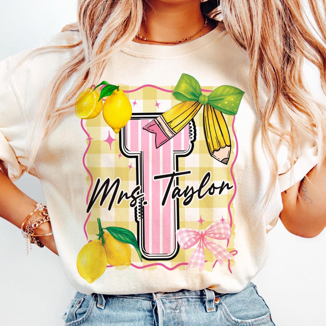 Personalized Lemon Teacher Shirt Back to School T-shirt Back to School ...