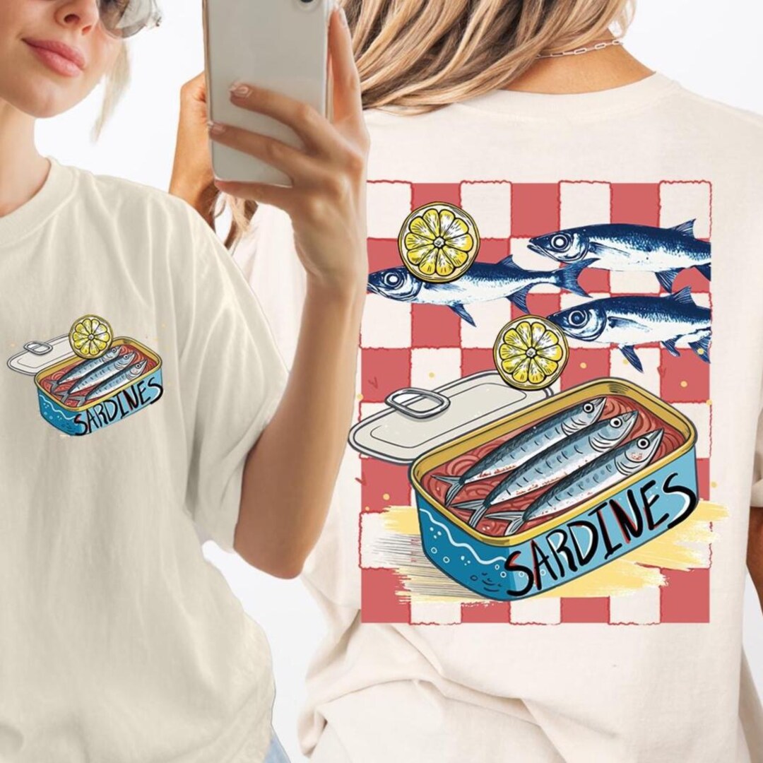 Sardines Shirt Tinned Fish Fisherman Aesthetic Sweater Sardine Old ...