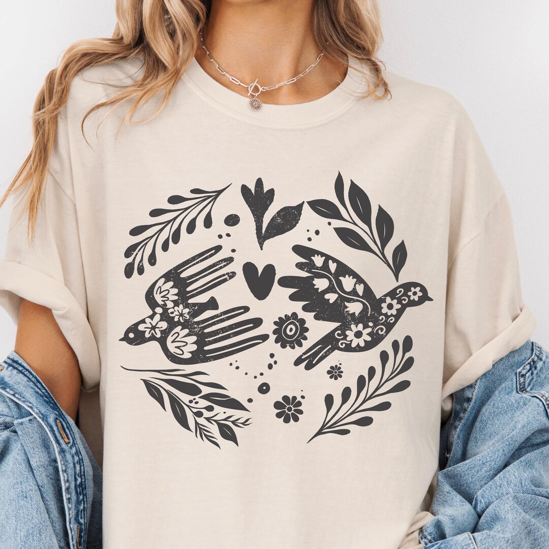 Pigeon Shirt Linocut Shirt Bird Linocut Gift for Bird Lovers Linocut ...