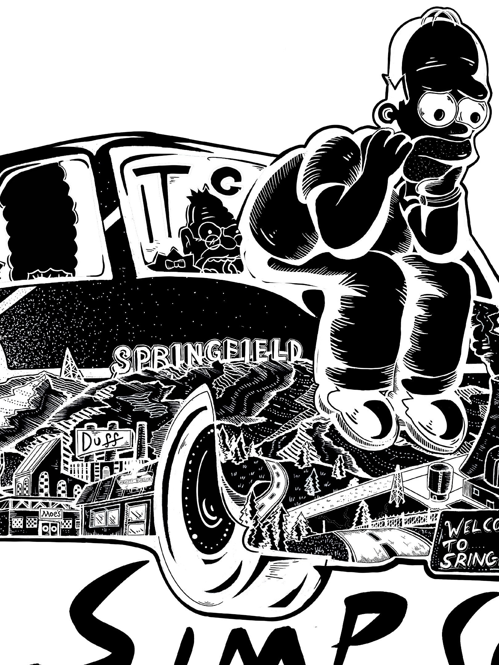 THE SIMPSONS “welcome to Springfield” A4 Poster Print - Etsy