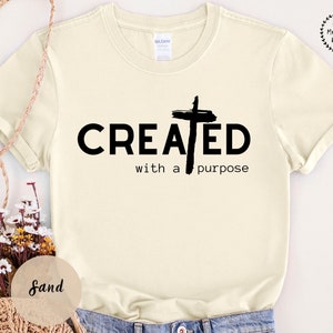 Created With a Purpose, Bible Verse Shirt, Religious Shirt, Christian ...