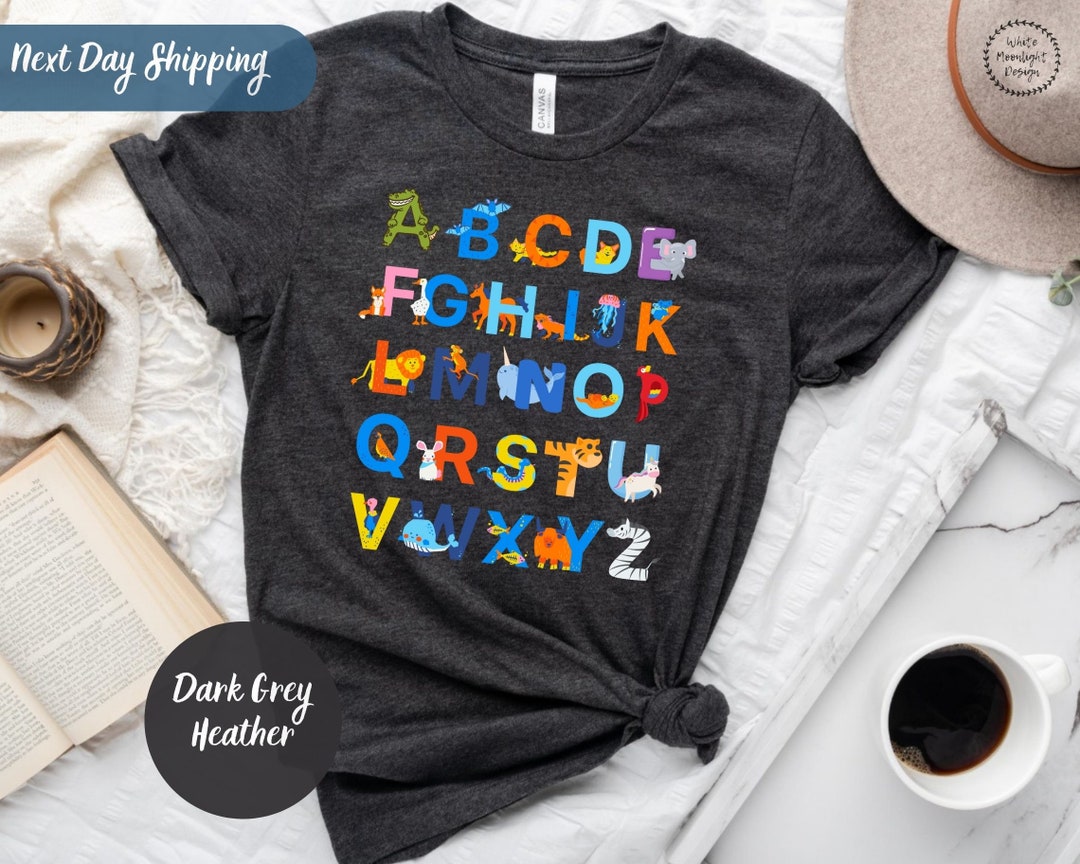 Alphabet Shirt, ABC Shirt, Animals Alphabet T-shirt, Kingergarten ...