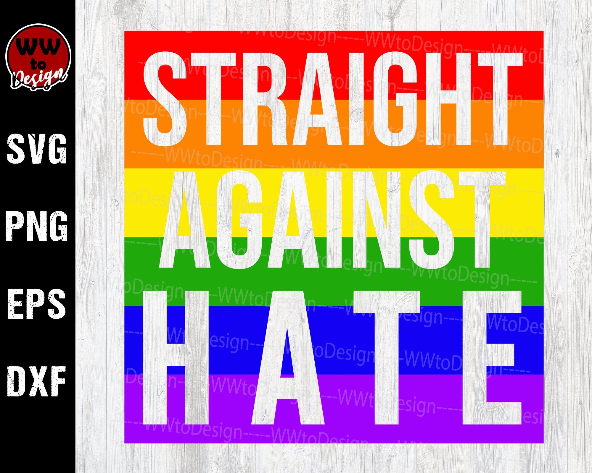 Straight Against Hate Svg Fun Straight Ally Pride Svg LGBTQ - Etsy