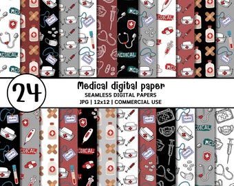 Medical Seamless Pattern, Medicine Png, Healthcare Digital Background ...