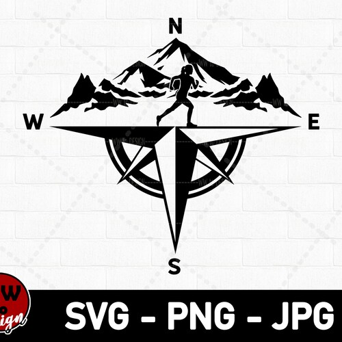 Runner Compass SVG File Runner Adventure Badge Svg Running - Etsy