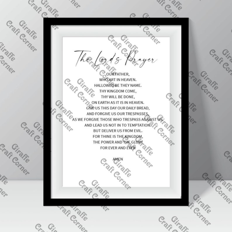 The Lords Prayer. Our Father Prayer Verse DOWNLOAD - Etsy