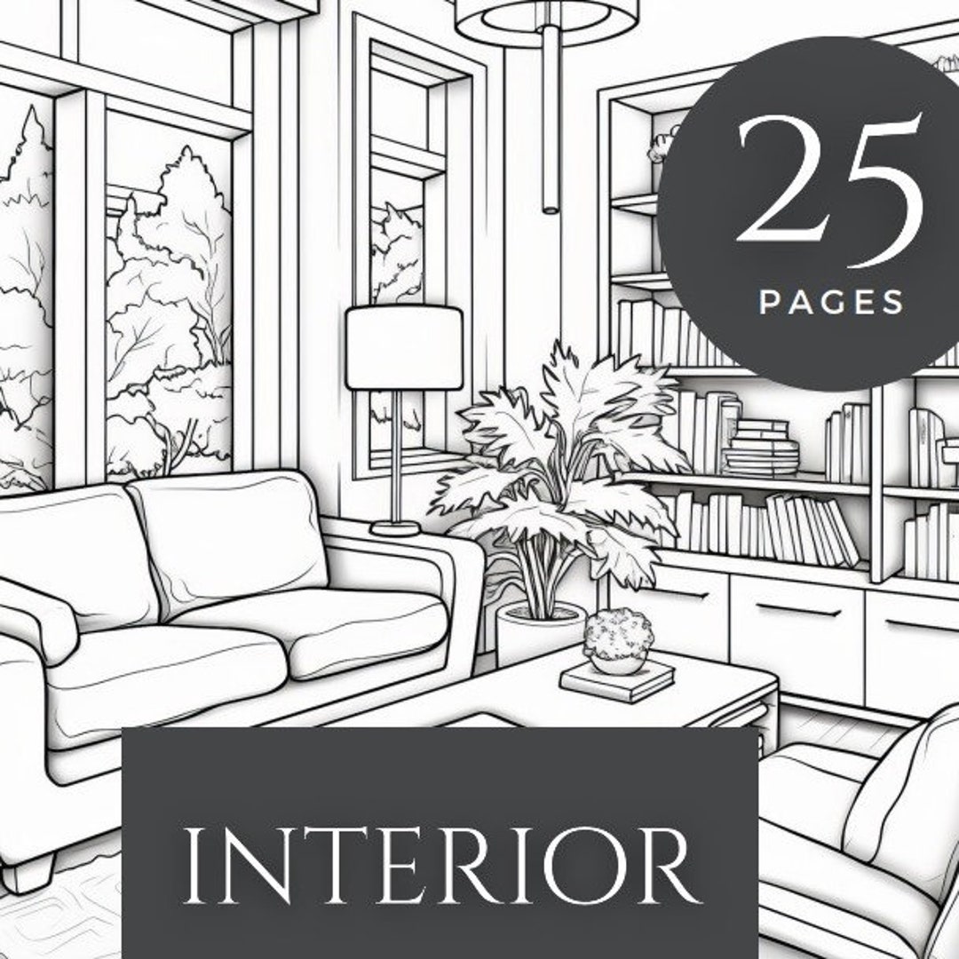 Interiors Print at Home Colouring Book - Etsy