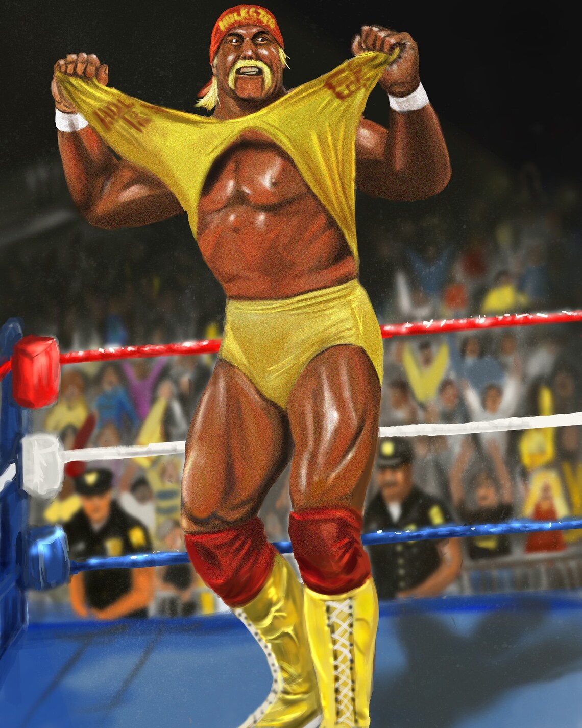 Wrestling poster Profile Render champion print 2 | Etsy