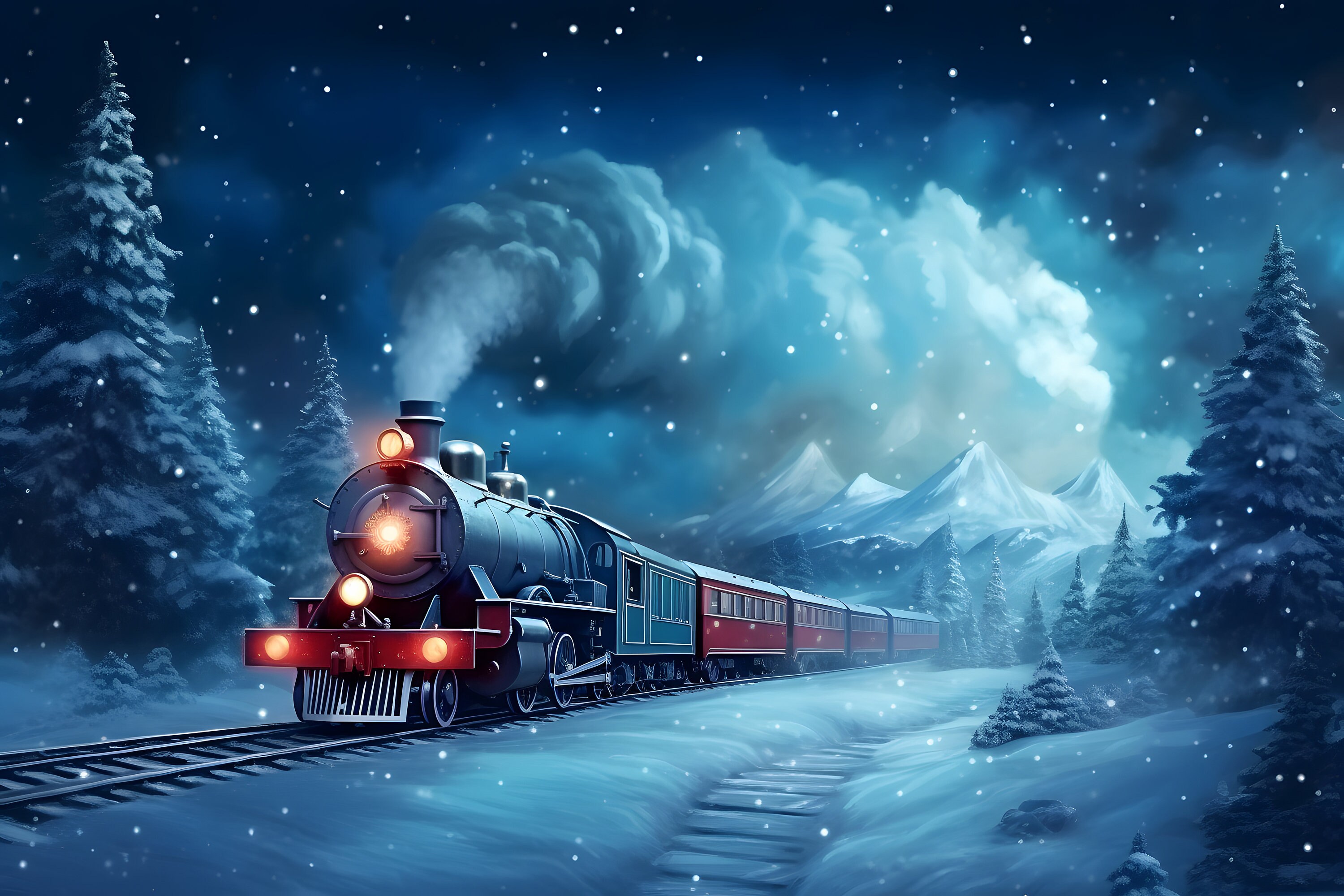 Polar Express Poster Artprint Set Vintage Christmas Decor for Festive ...
