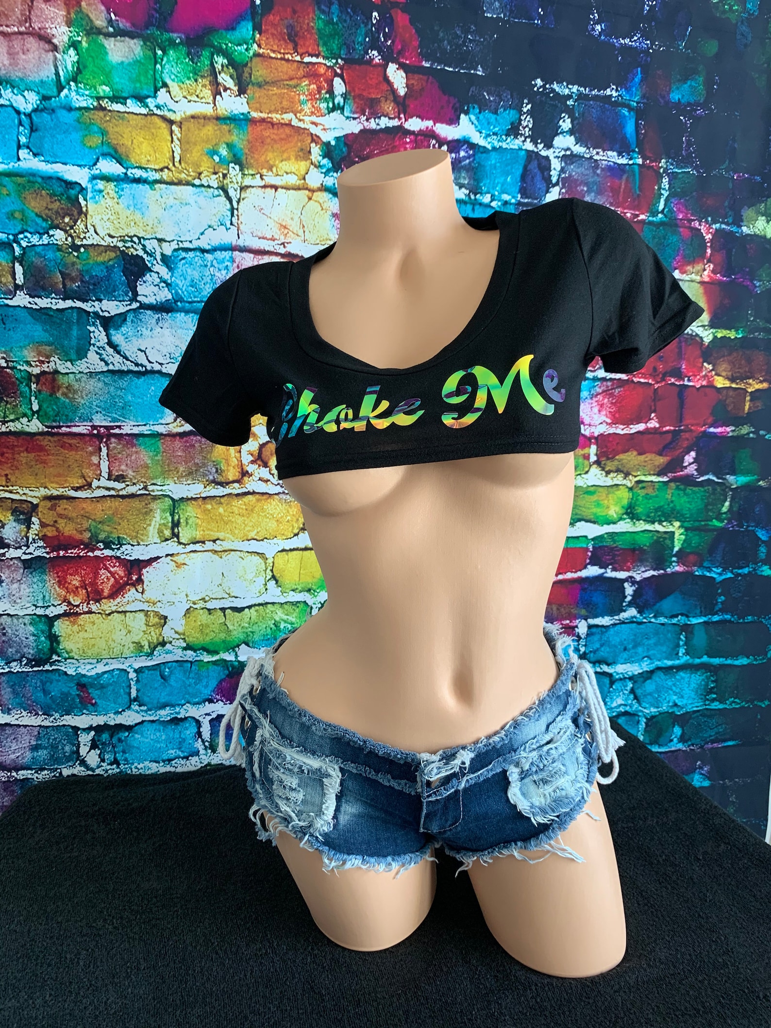 Sexy Crop Top Choke Me Underboob Etsy