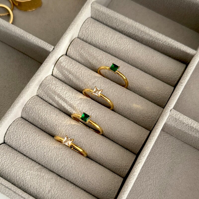 Square Stone Ring - Etsy