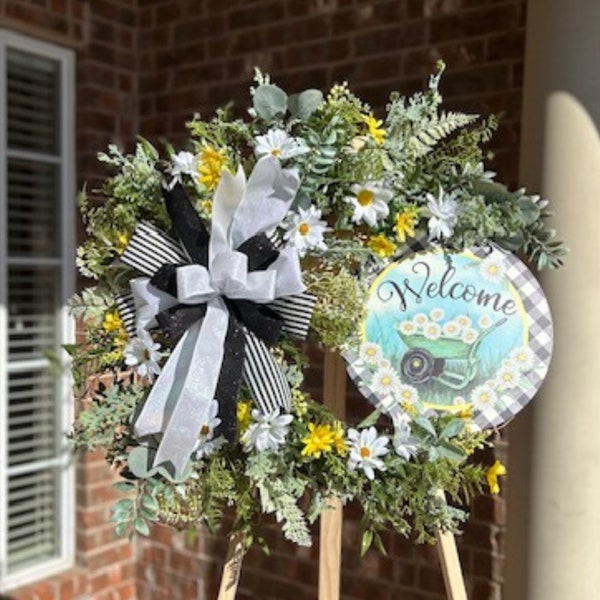 Daisy Wreath - Etsy