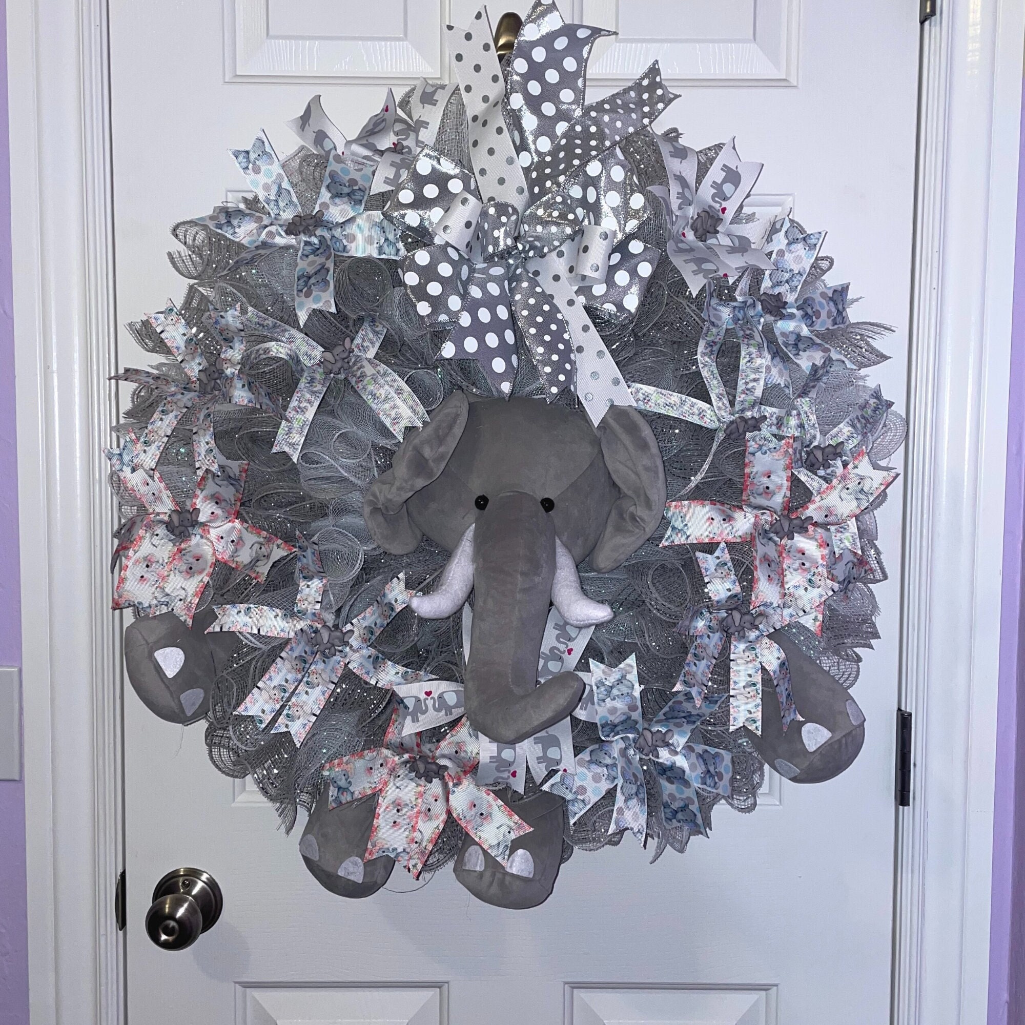 Elephant Wreath, Animal Wreath, Zoo Animal Wreath, Elephant Decor for ...