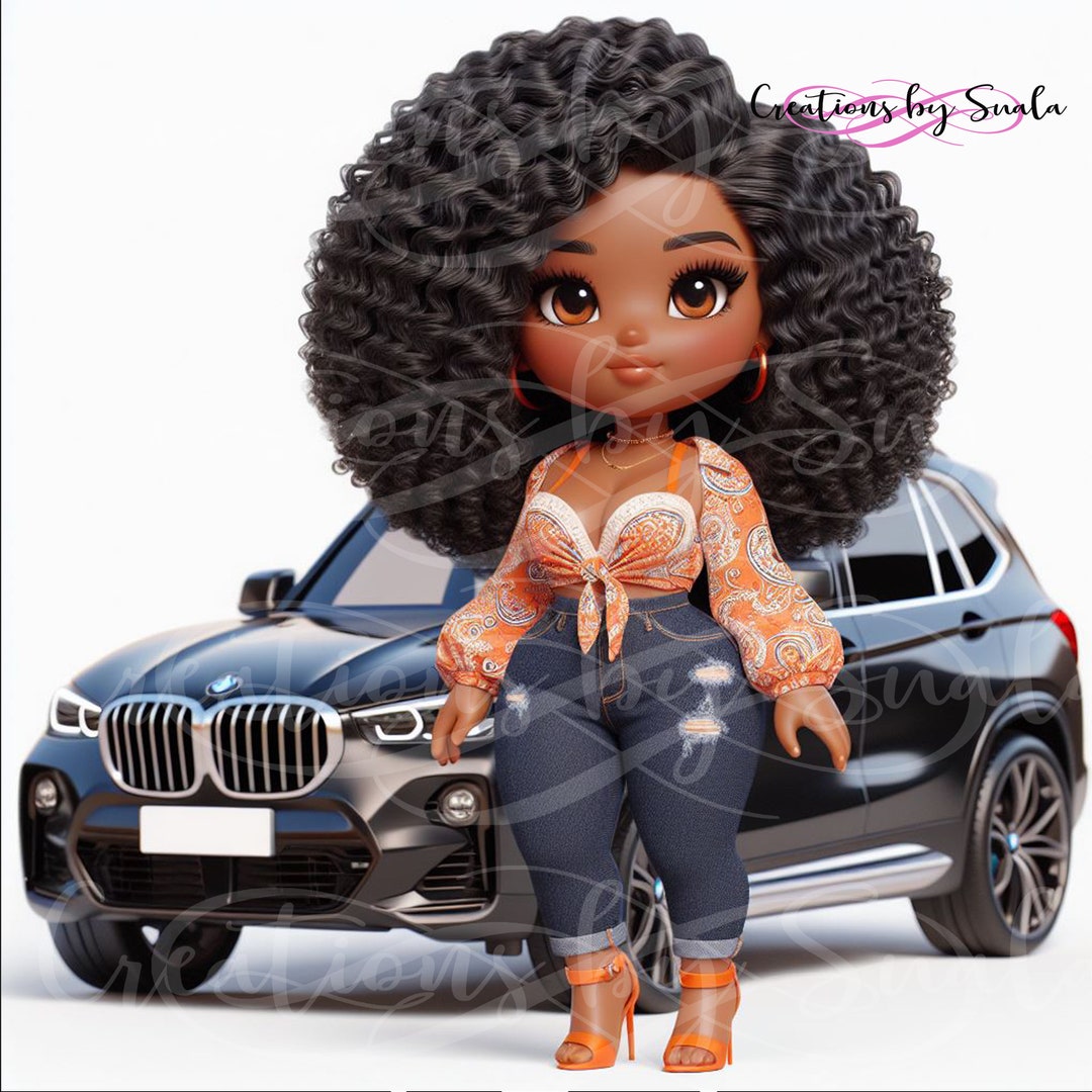 African American Chibi Woman PNG, Chibi Woman PNG, Digital Download ...