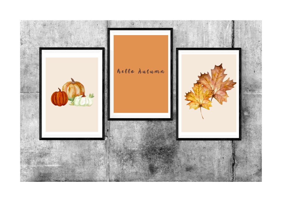 Prints Set of 3, Printable Autumn Wall Art, Digital Wall Art Fall ...