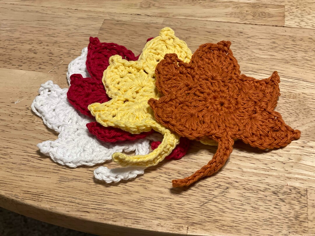 Handmade Autumn Leaves Crochet Coasters - Cozy Home Decor - Etsy