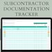 Construction Subcontractor Documentation Tracker Worksheet - Etsy