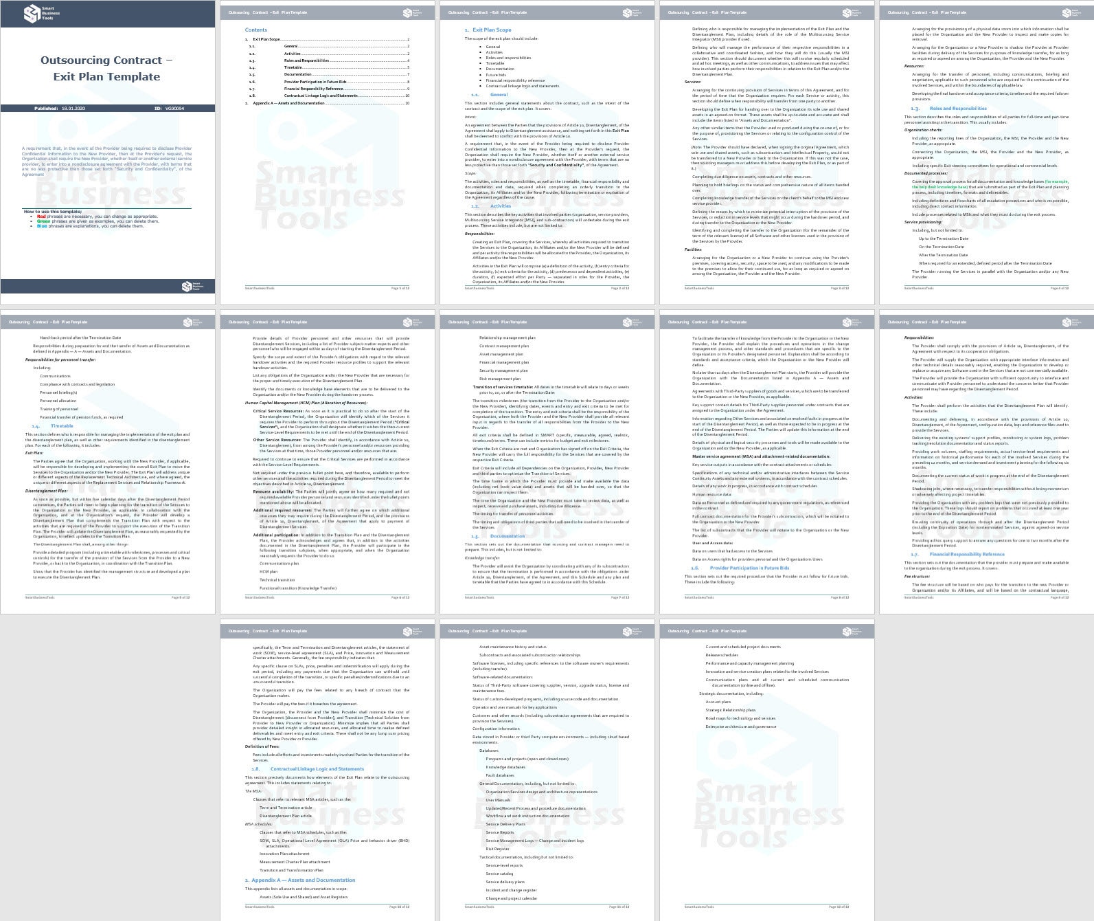 Outsourcing Contract Exit Plan Template - Etsy