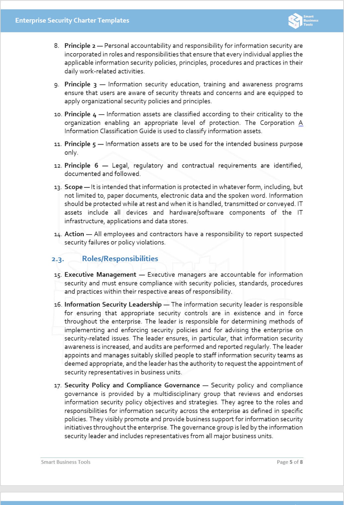 Enterprise Security Charter Templates - Etsy