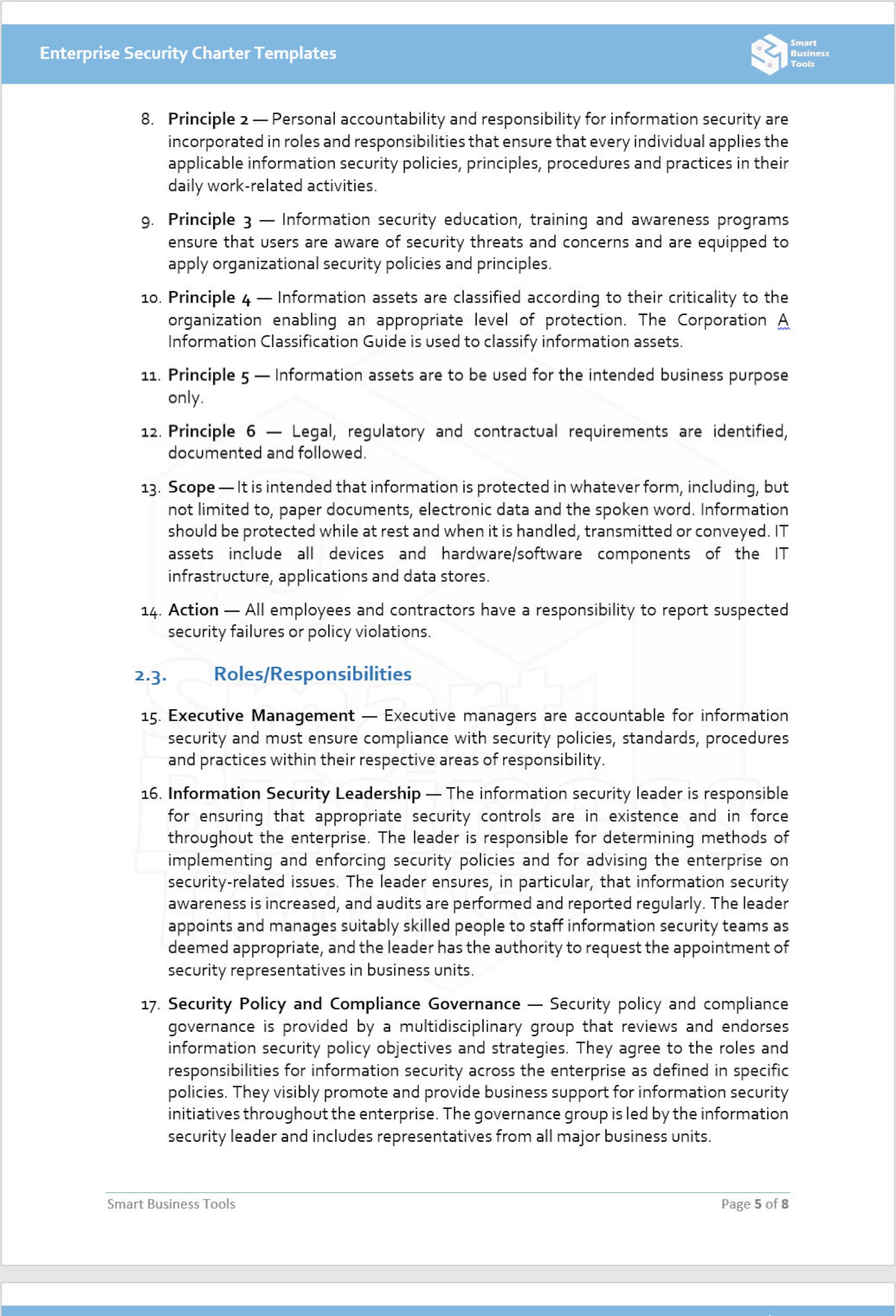 Enterprise Security Charter Templates - Etsy