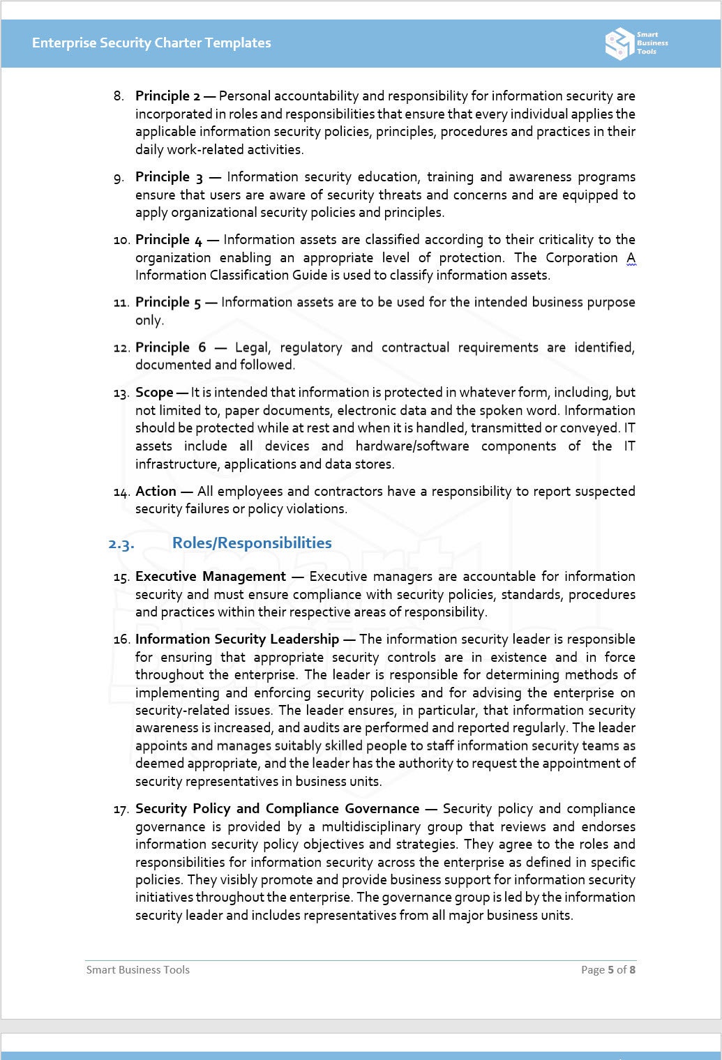 Enterprise Security Charter Templates - Etsy