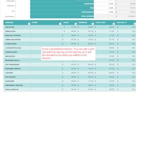 Construction Cost Estimate Template: Excel Spreadsheet Planner - Etsy