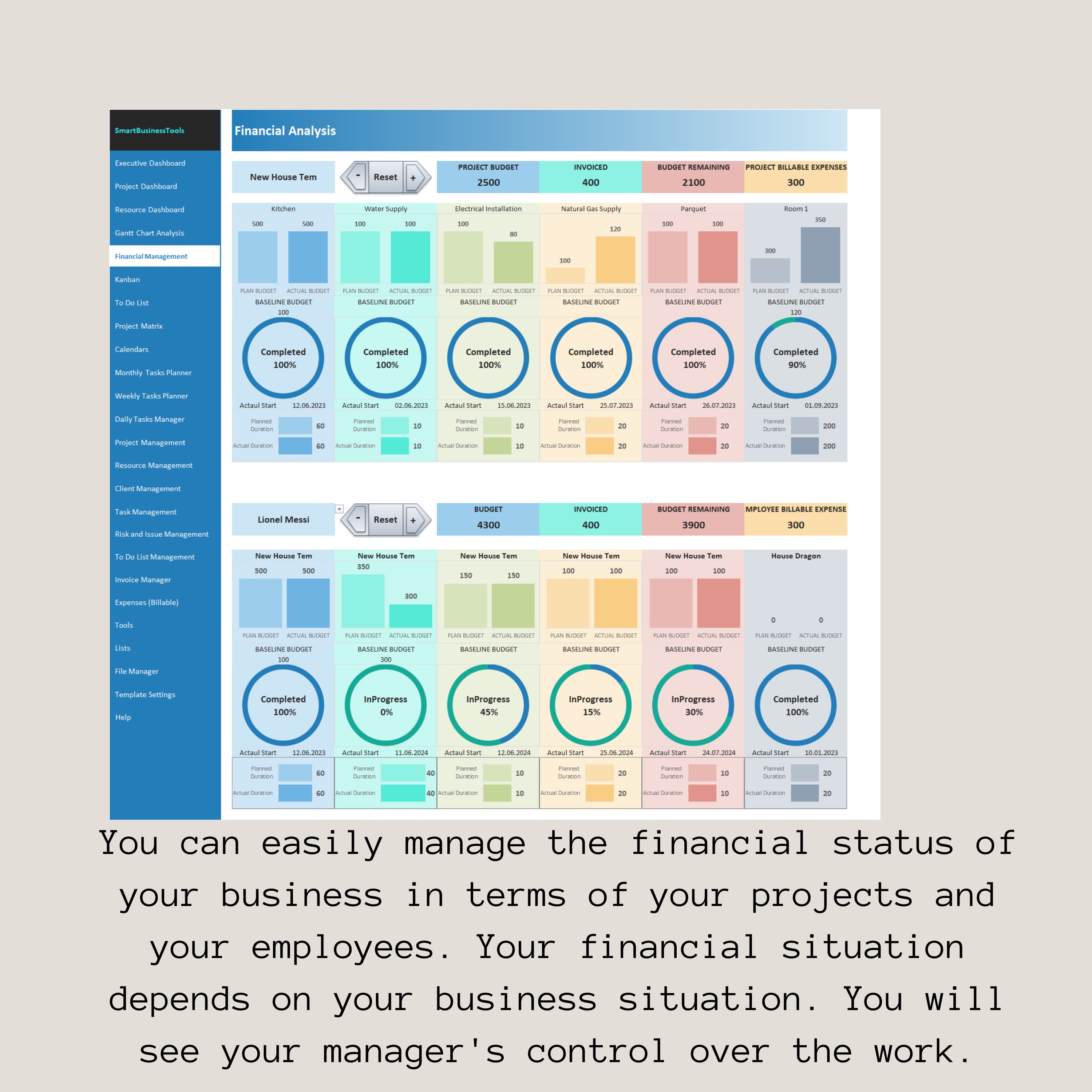Excel Project Management Template: Gantt Chart, Kanban Board, Task ...