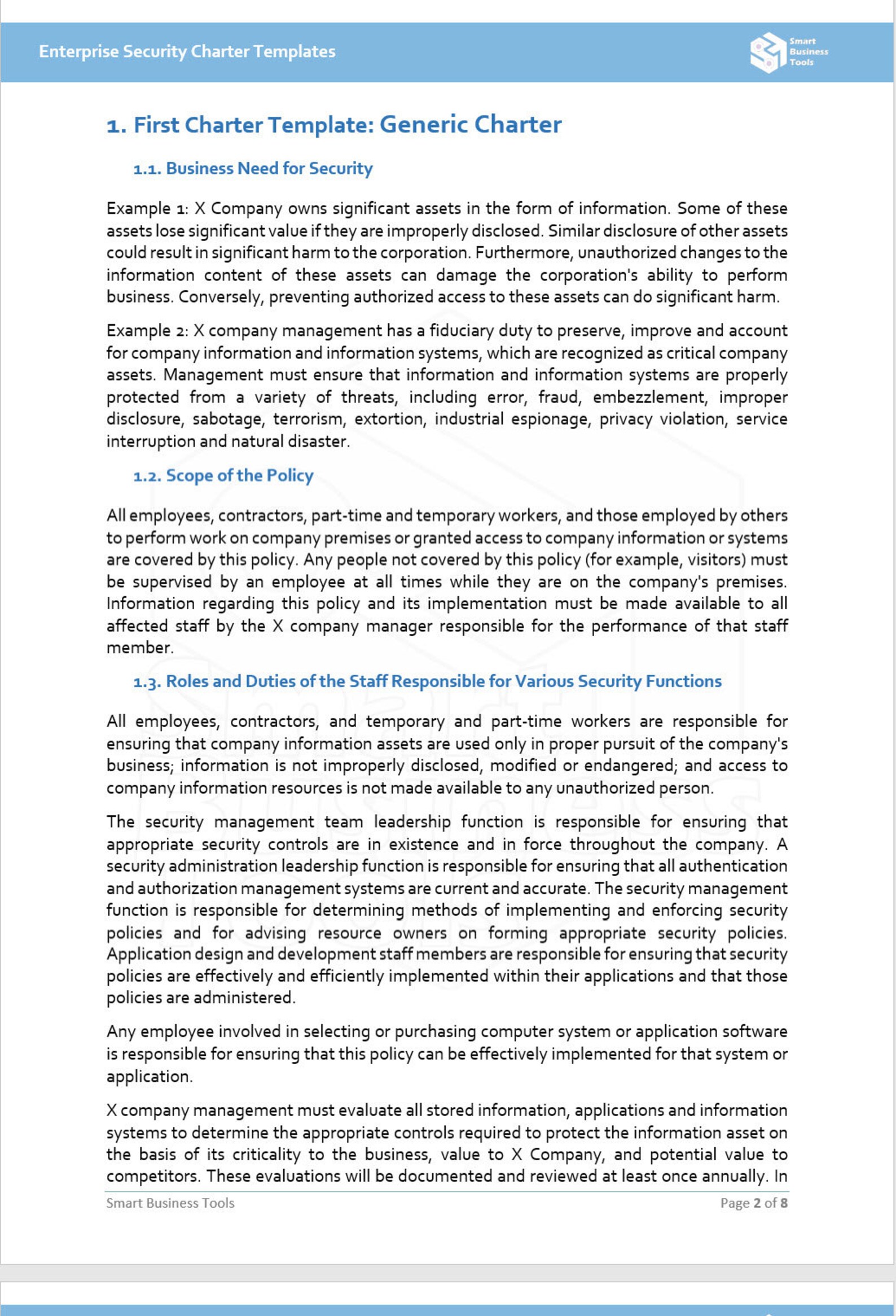 Enterprise Security Charter Templates - Etsy