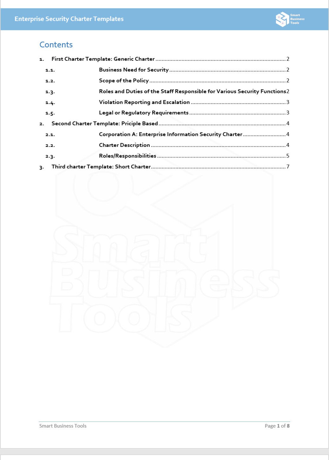 Enterprise Security Charter Templates - Etsy
