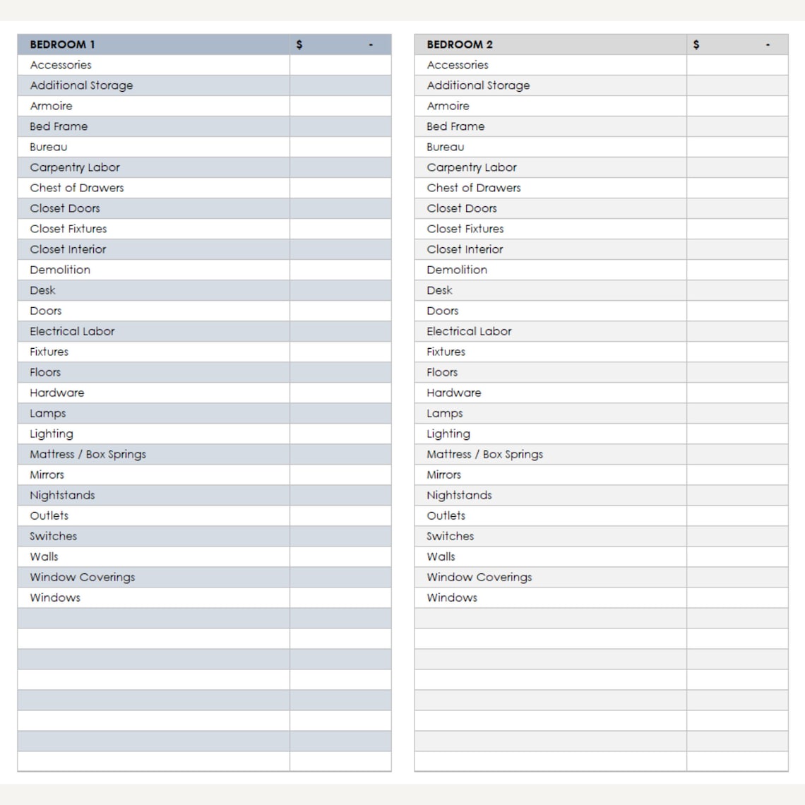 Sample Construction Budget Worksheet Template, Construction Budget ...