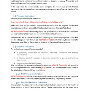 IT Service Desk Request for Proposel Template - Etsy