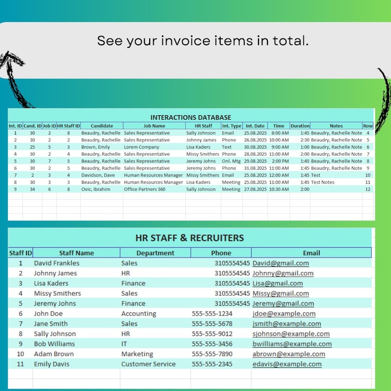 Recruitment Tracker Spreadsheet Hiring Tracker Excel Recruiter Job ...