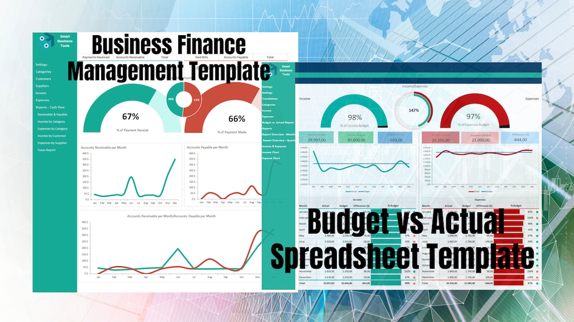 Financial Templates Dashboard Bundle, Business Finance Management ...