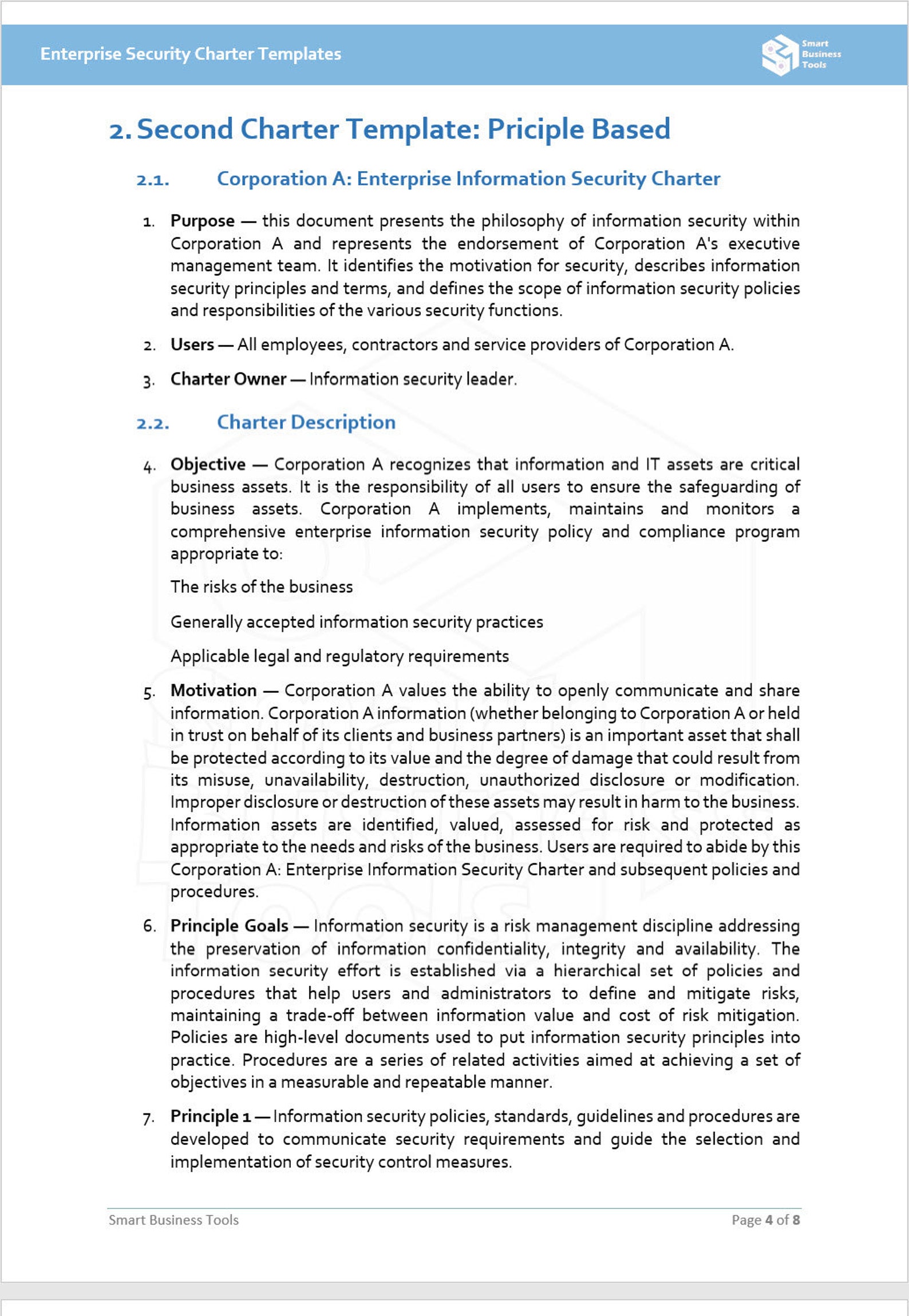 Enterprise Security Charter Templates - Etsy