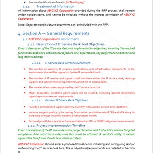 IT Service Desk Request for Proposel Template - Etsy