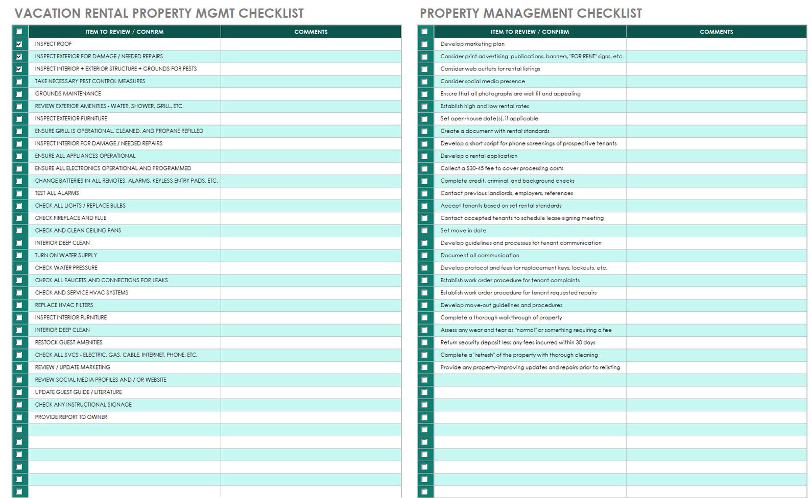 Property Management Templates, Landlord Forms (18 Excel & Word ...