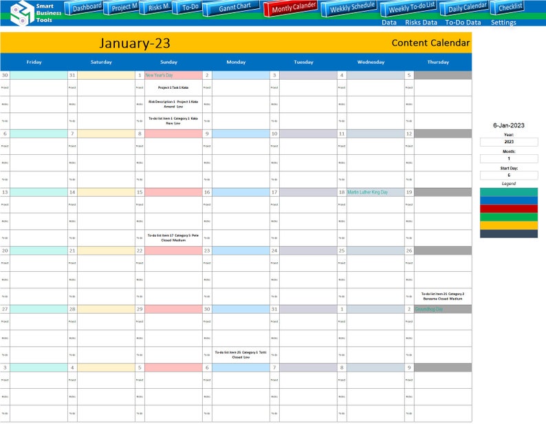 Project Management Template, Excel Dashboard, Project Tracker, Project ...