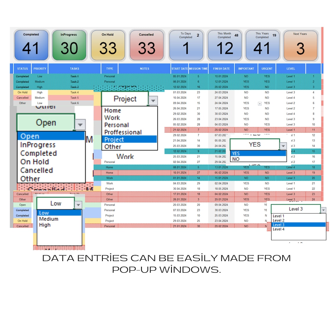 Task Priority Tracker: Eisenhower Matrix Excel Template Google Sheet ...