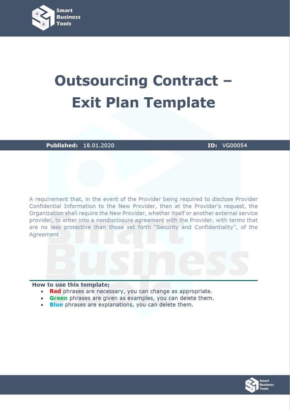 Outsourcing Contract Exit Plan Template - Etsy Ireland