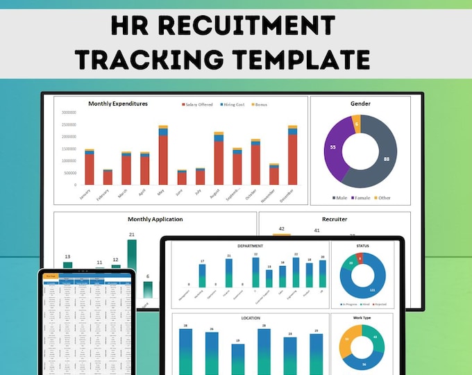 Recruitment Tracker Dashboard Template | Kanban & Calendar Hiring ...