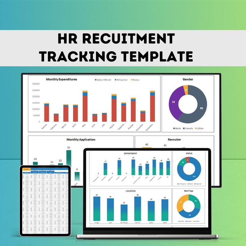 Recruitment Tracker Dashboard Template | Kanban & Calendar Hiring ...
