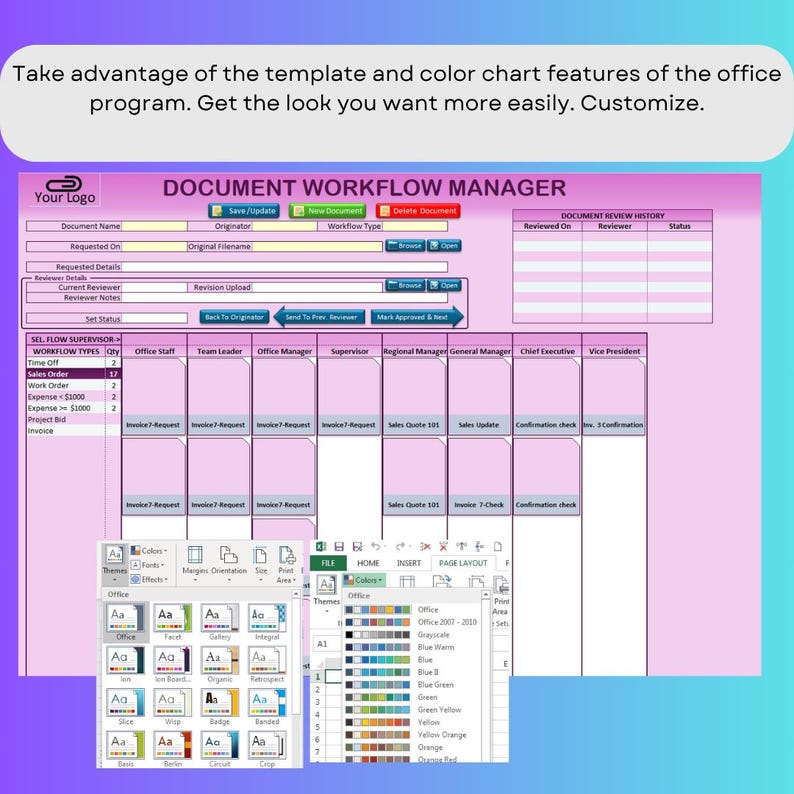 Document Workflow Manager | Excel Template for Process Tracking - Etsy