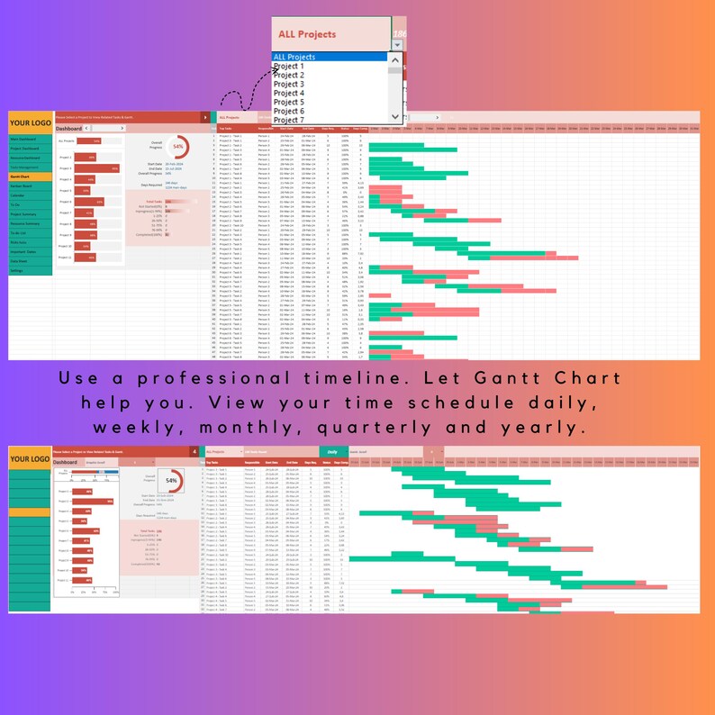 Ultimate Project Management Template: Gantt Chart, Task Tracker, Budget ...